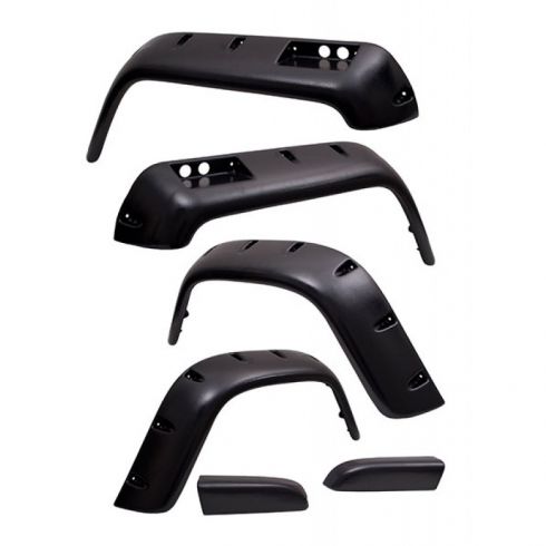 1976-1986 Jeep CJ7 Front & Rear Black Fender Flare Kit (6 Piece ...